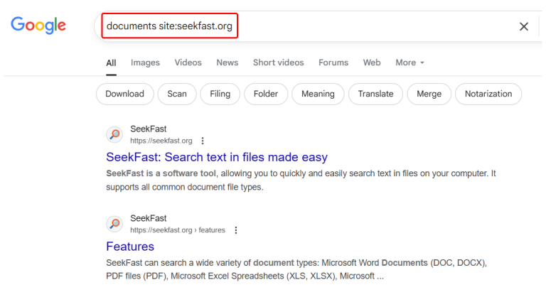 How to Search for a Word in a Whole Website - SeekFast Blog